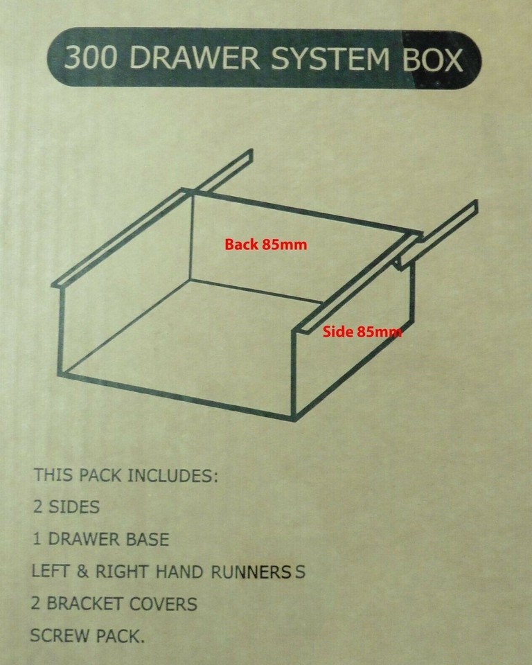 10x Generic Kitchen Drawer System Box + Pan Drawer - 300/400/500/600mm ...