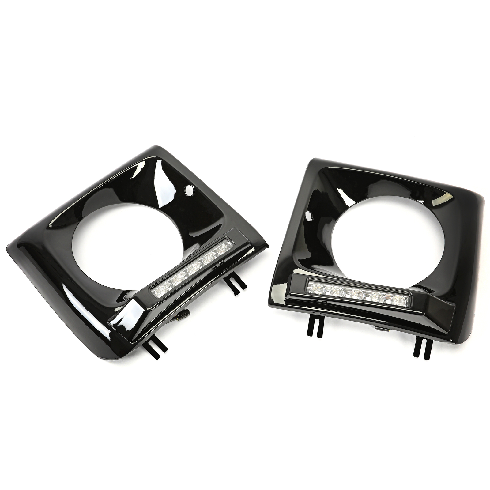 Black Headlight Bezel Pair For 1990-2018 Mercedes W463 G63 Wagon G500 w ...