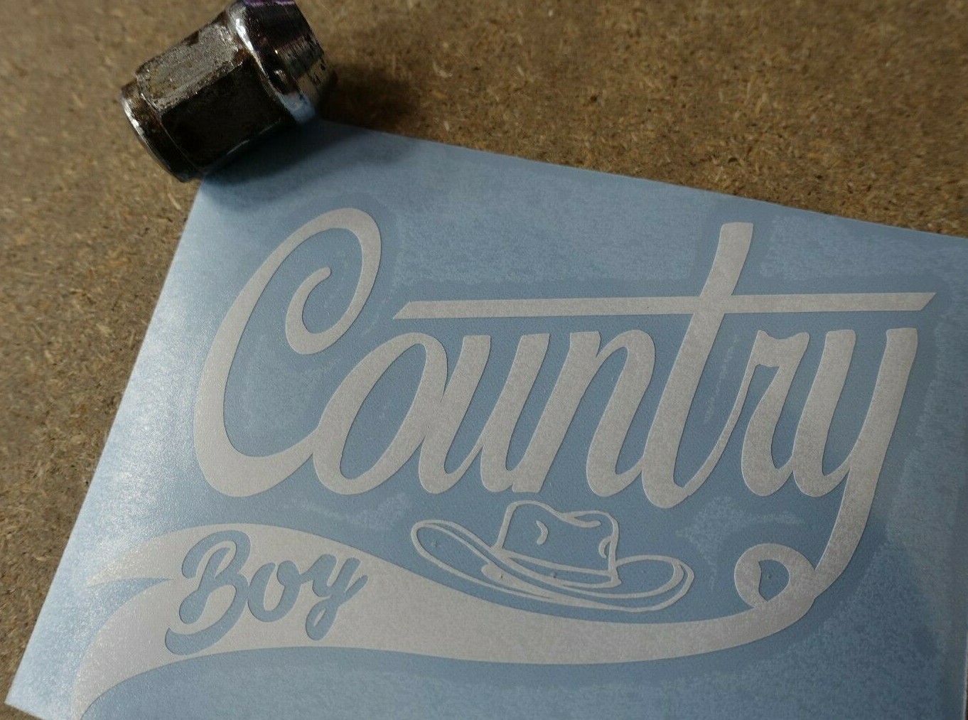 COUNTRY BOY Decal Sticker Car Tractor Farm Agri Spec Keep Her WHITE ...