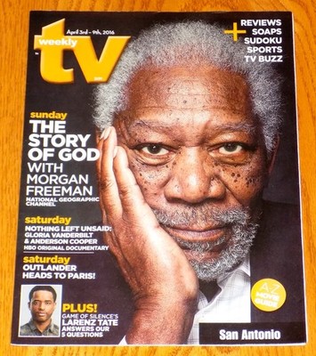 TV WEEKLY MAGAZINE MORGAN FREEMAN THE STORY OF GOD APRIL 2016 | eBay