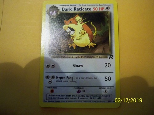 Pokemon Card Dark Raticate Team Rocket 51/82 in Good Condition! | eBay