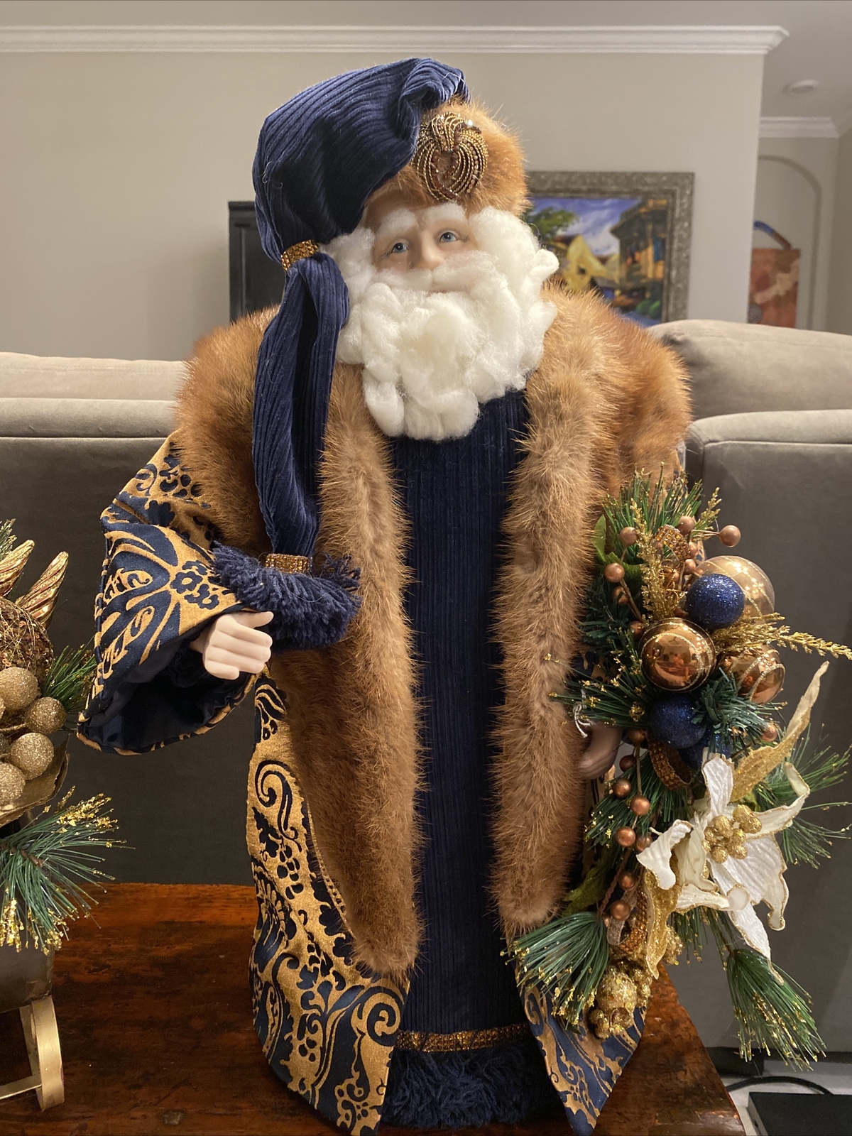Handmade Elegantly Embellished Santa Silk & Fur Cloak/Cap/Sleigh | eBay