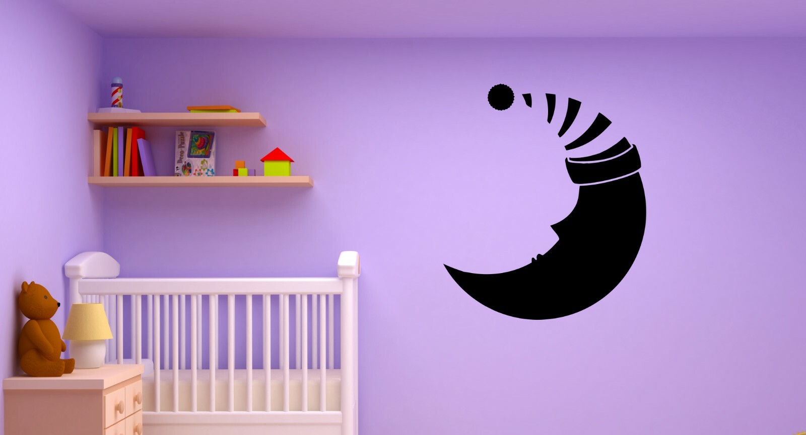 Wall Decal Crescent Moon Night Sleep Bedroom Decor Vinyl Sticker ...