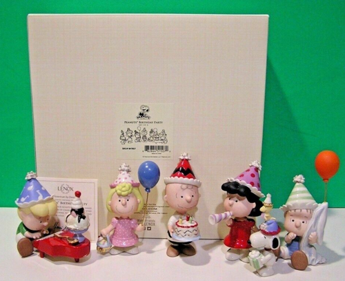 LENOX PEANUTS BIRTHDAY PARTY Schroeder Charlie Lucy Linus Sally - NEW ...