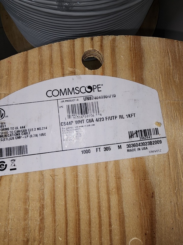 Cat6A Comscope WHT 1000ft | eBay