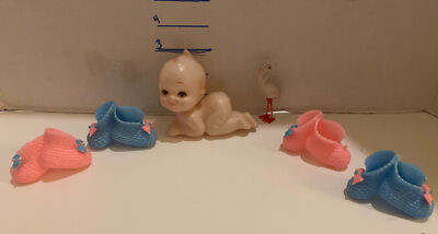 Vtg Cake Toppers Baby Doll Shower Lot Celluloid Cupcake | eBay