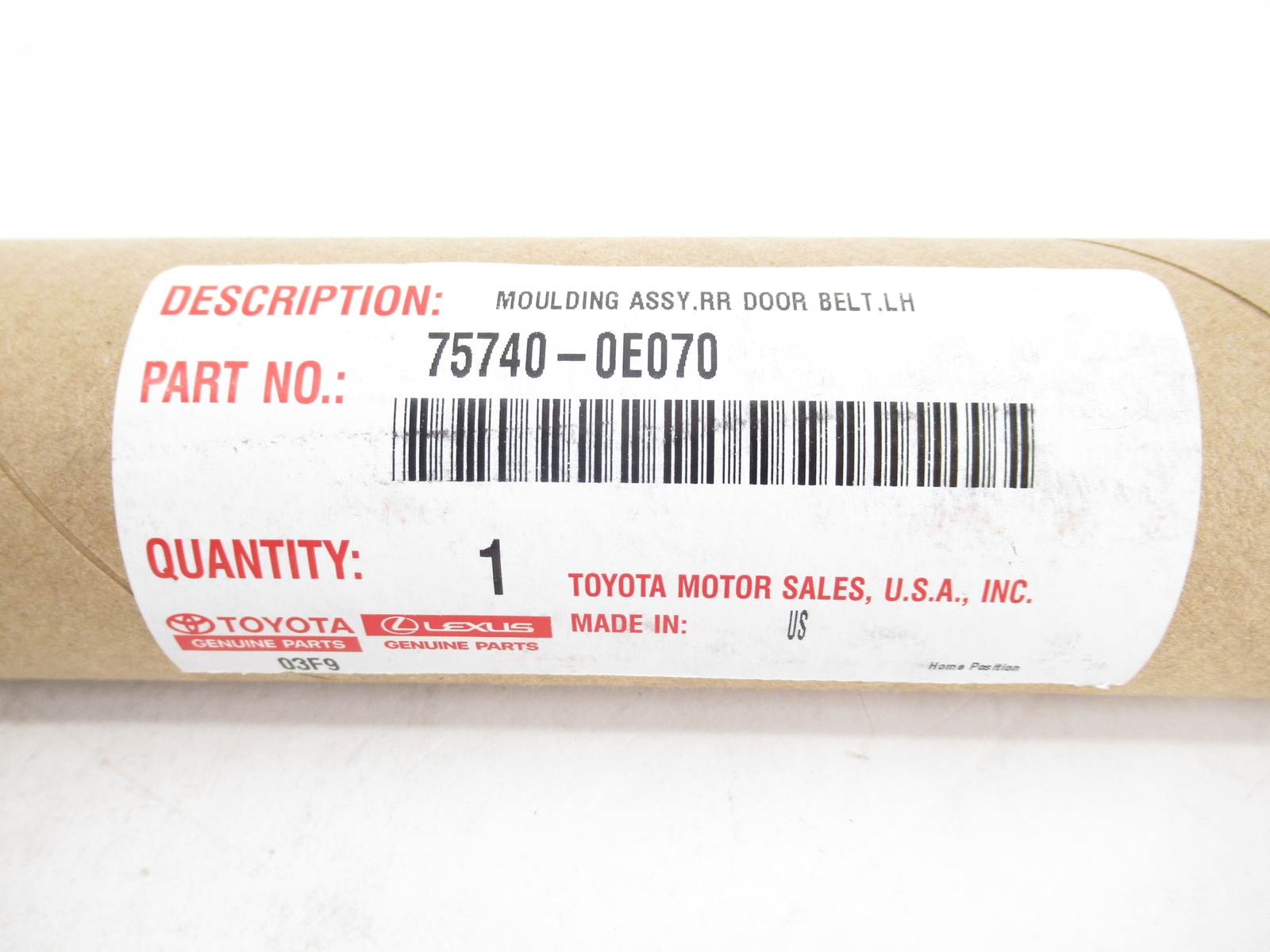 Genuine OEM Toyota 75740-0E070 Driver Rear Belt Molding Seal 14-19 ...