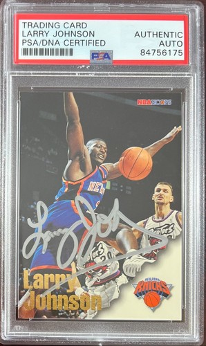 Larry Johnson auto 1997 NBA Hoops #227 card New York Knicks PSA ...