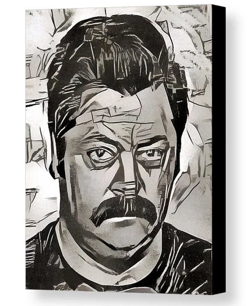 Ron Swanson Black And White