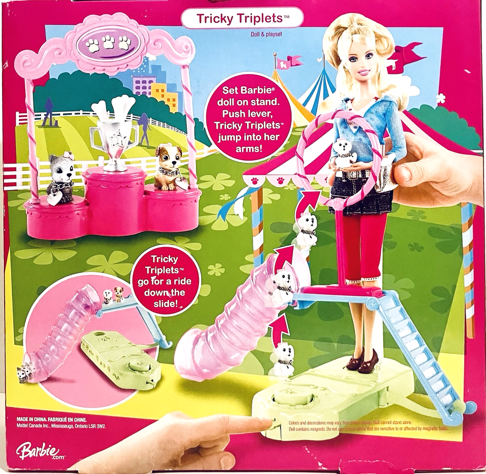 Mattel Barbie Luv Me 3 Tricky Triplets 11.5" Fashion Doll & Puppies ...