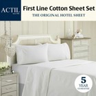 ACTIL First Line King Single Bed Hotel Sheet Set 100 Cotton Muslin ...