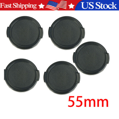 5Pcs 55mm Snap On Lens Caps for Canon Nikon Sony Pentax Olympus Fuji ...
