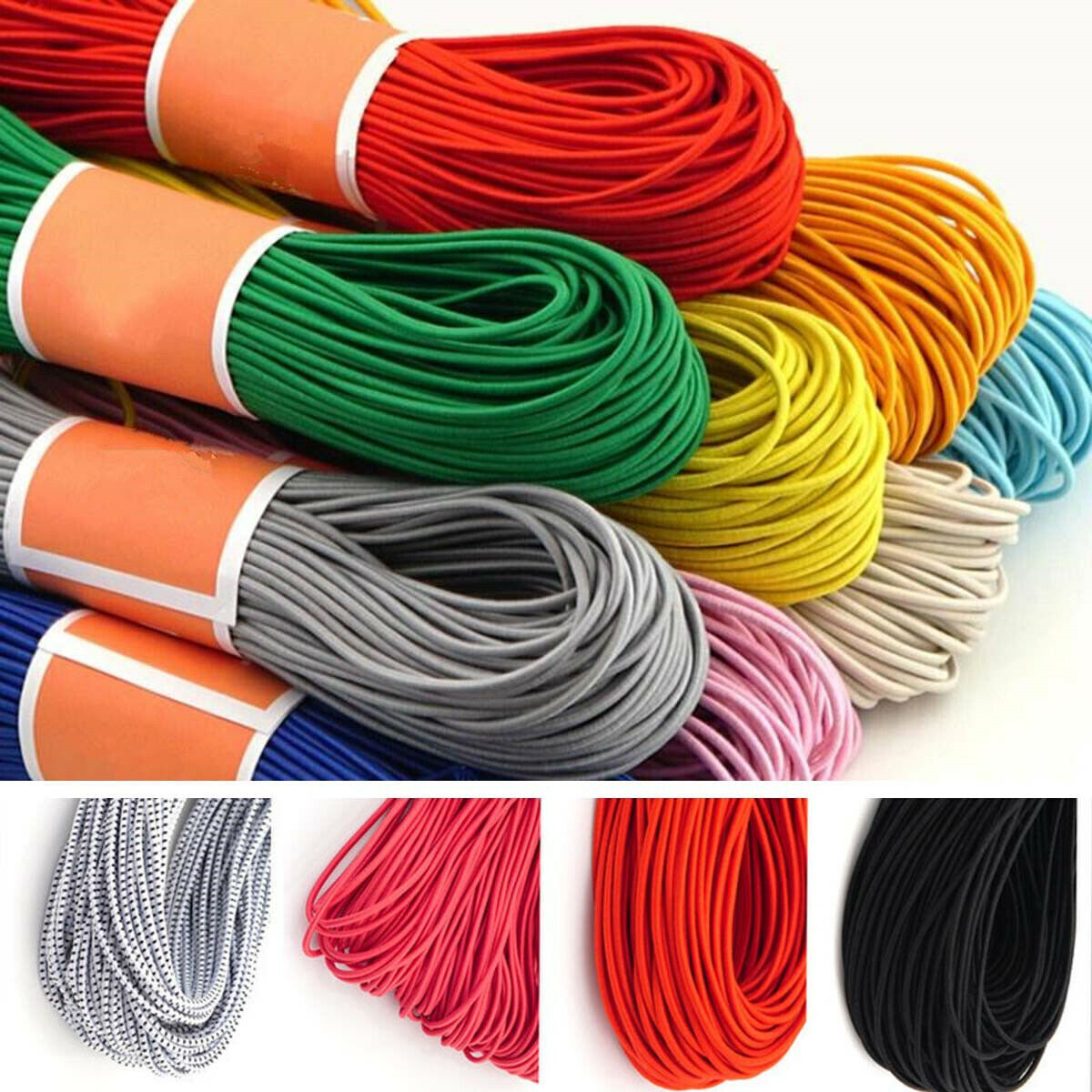 Round Elastic Band Thin Slim Trim Soft Cord Rope Stretch Knit DIY ...
