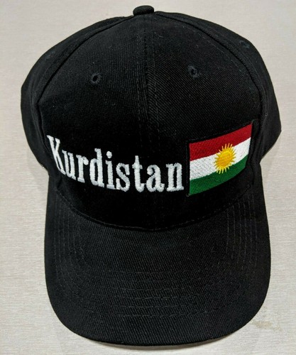 Kurdistan Kurdish Flag Black Embroidered Flag Cotton Baseball Style Cap ...