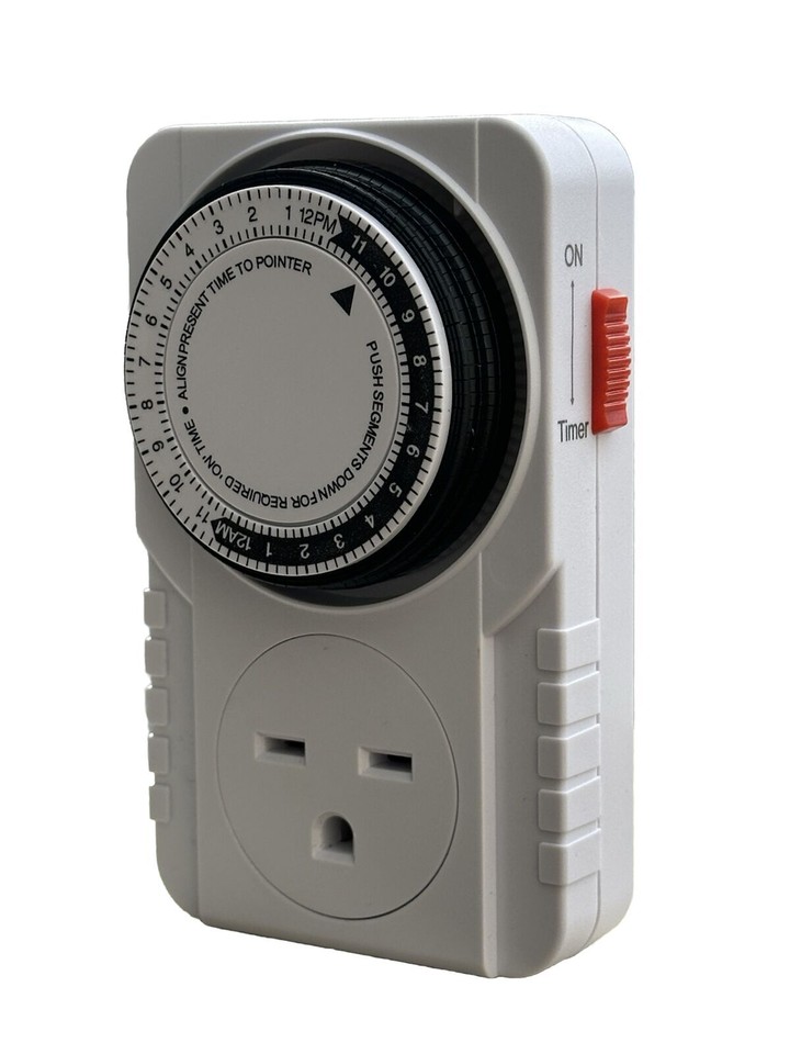 24 Hour 220v Mechanical Timer 240v 60hz 16A Indoor Electric Single ...