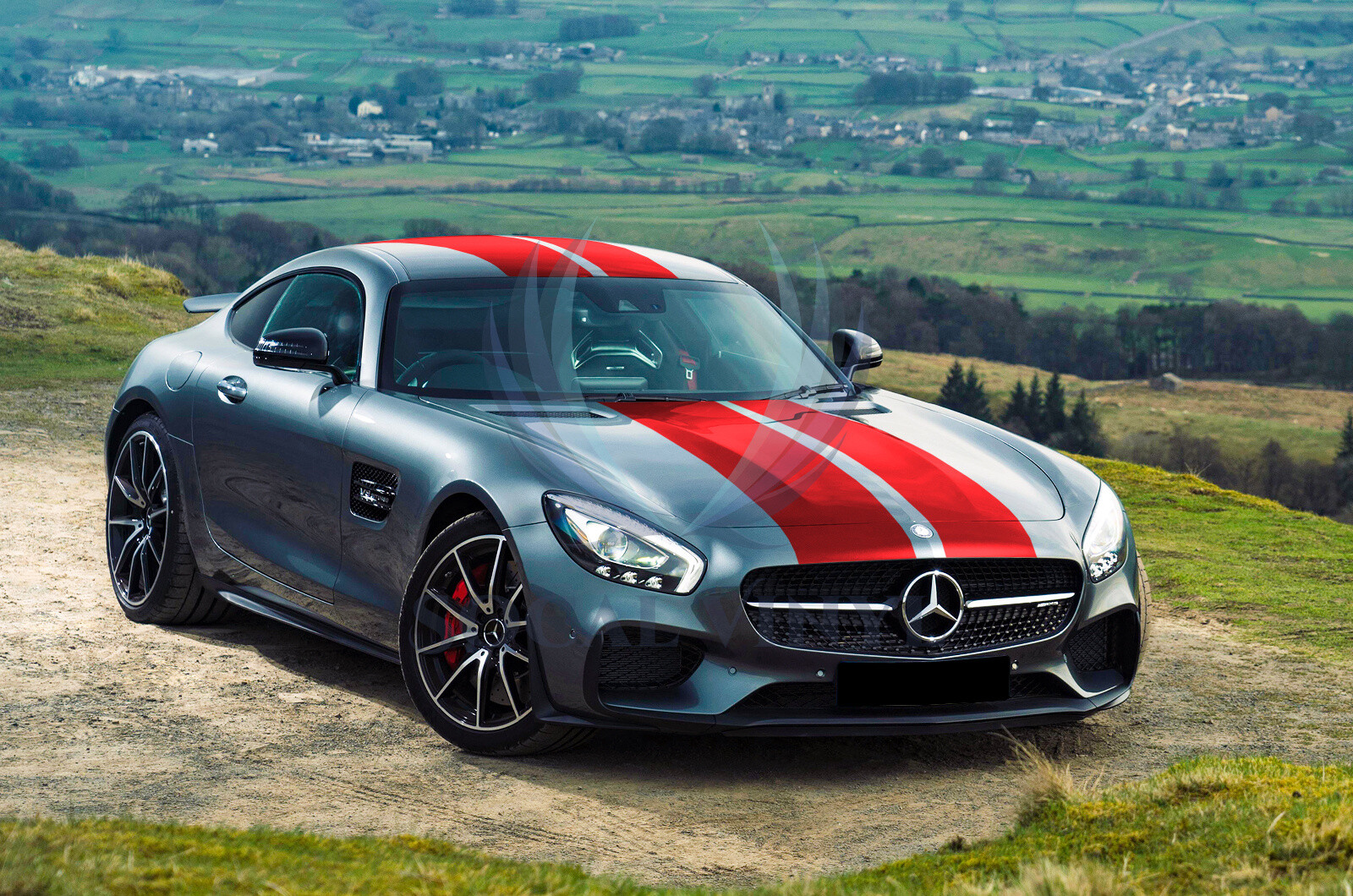 Gloss Color Racing Stripes Vinyl Wrap Decal For Mercedes Benz Stripe ...