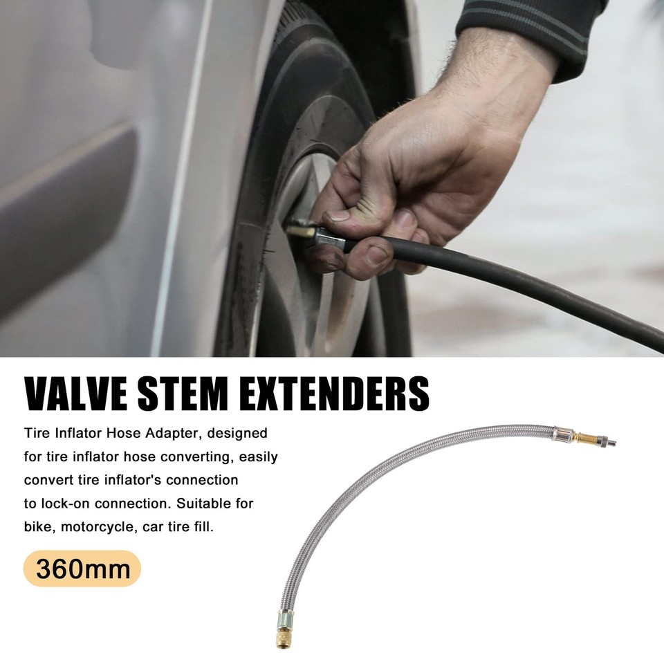360mm 14.17'' Tire Valve Stem Extension Inflator Extender Hose ...