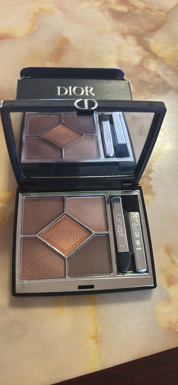 Dior Eyeshadow Palette Brown Gold Taupe Shimmer Pressed Powder Compact ...