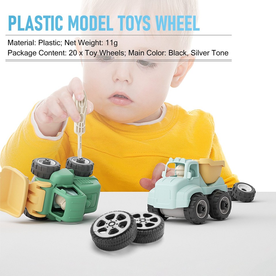 Plastic Roll 2mm Dia Shaft Car Truck Model Toys Wheel 20mmx6mm 20Pcs ...