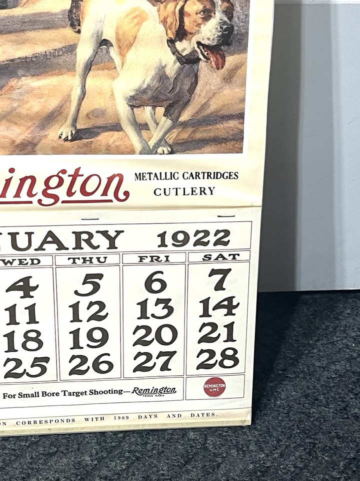 Remington Game Loads Calendar Vintage 1922 Replica Corresponds with ...