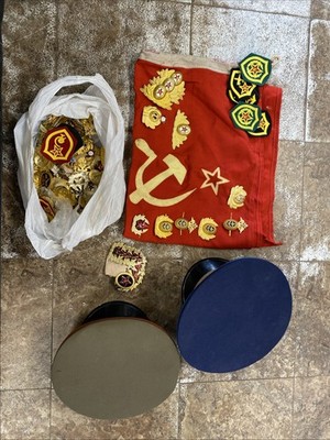 Vintage USSR Hats, Flag, Pins, Patches, LOT | eBay
