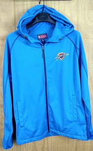 NBA Men's OKC Thunder MED Blue Full Zip Jacket Hood Oklahoma City ...
