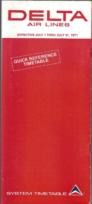 Delta Air Lines system timetable 7/1/71 [8081] Buy 4+ save 25% | eBay