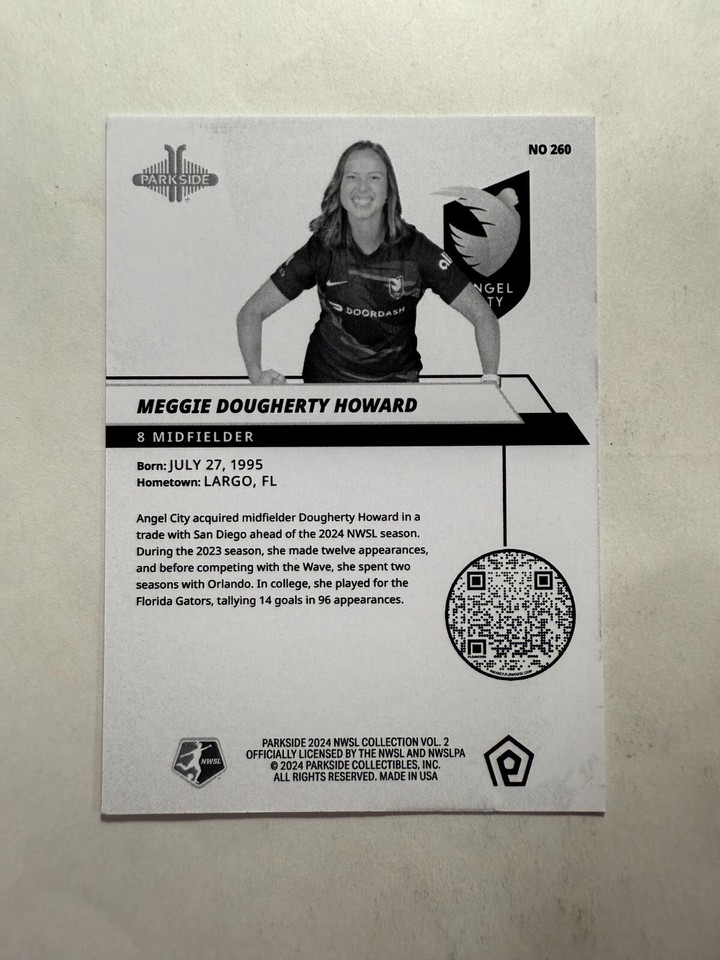 Meggie Dougherty Howard 2024 Angel City FC #260 Parkside Vol. 2 NWSL ...