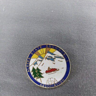 AK Alaska State Snowmobile Association ASSA 1.5" Metal Lapel Hat Jacket ...