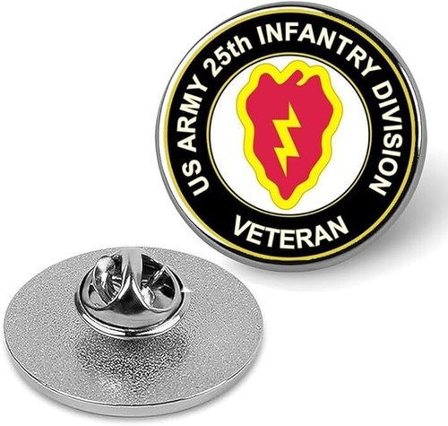 Silver U.S. Army 25th Infantry Division Lapel Pin Veteran Tie Suit ...