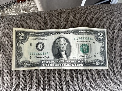 US $2 Two Dollar Bill 1976 Series Well Circulated Serial Number ...