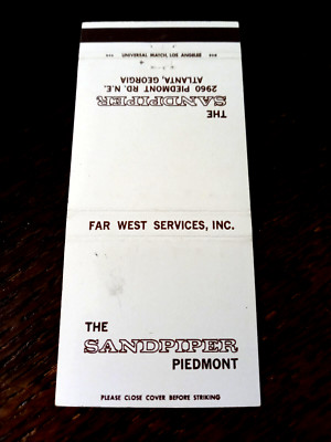 Vintage Matchbook: The Sandpiper Restaurant, Atlanta, GA | eBay