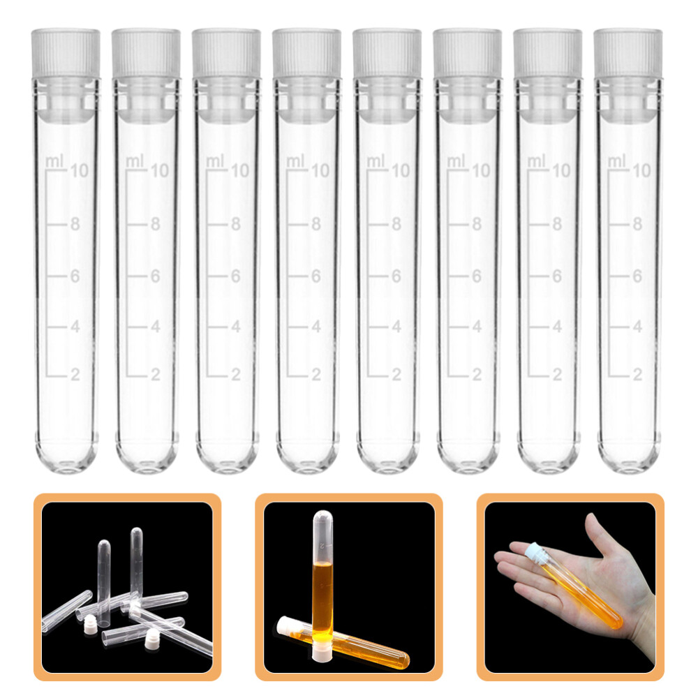 20 Pcs Test Tubes Storage Container with Caps Disposable Scale | eBay