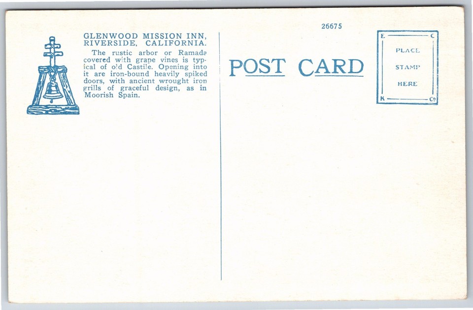 Glenwood Mission Inn in Riverside, California White Border Postcard ...