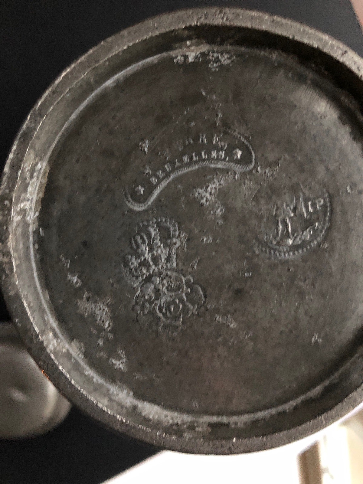 Antique Pewter Pitcher Cover Jug Flagon Hallmarks BELGIUM 1700/1800's ...