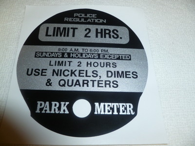 Park- O- Meter Parking Meter Decal / Sticker 2 H.R. Nickel, Dime ...
