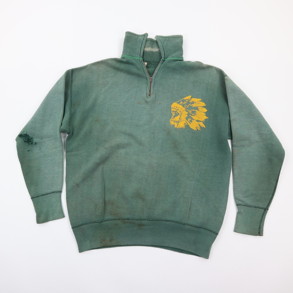 Vintage 50s Russell Southern Collared 1/4 Zip Sweatshirt Sun Vintage 50s Russell Southern Collared 1/4 Zip Sweatshirt Sun
