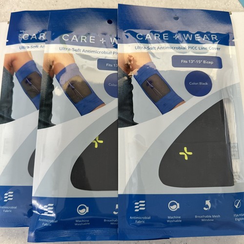 Care + Wear Ultra-Soft Antimicrobial PICC Line Cover Fits 13"-15" Bicep ...