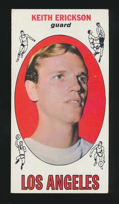 1969-70 Topps Basketball -#29 KEITH ERICKSON RC (L. A. Lakers) Crease ...