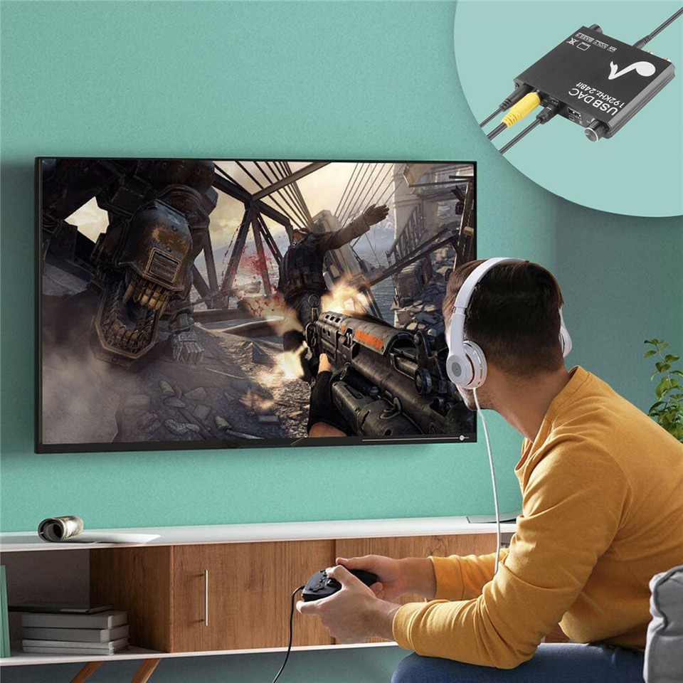 Optical Digital to Analog Audio Converter 192KHz DAC Coaxial RCA USB ...