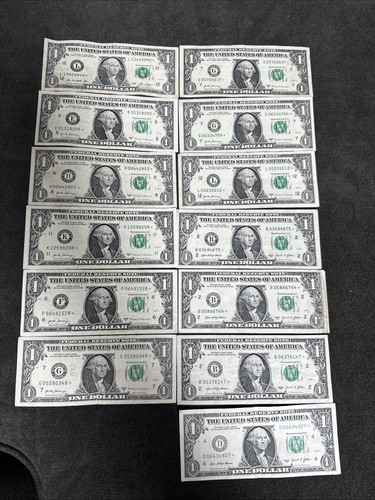 US Paper Money Star Notes $1 Federal Reserve Banknote (13 Note Lot) | eBay