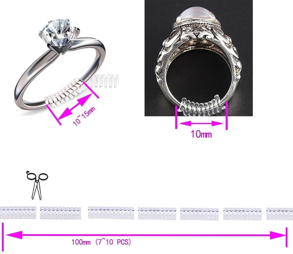 Invisible Ring Size Adjuster Silicone Spiral Reducer Transparent ...