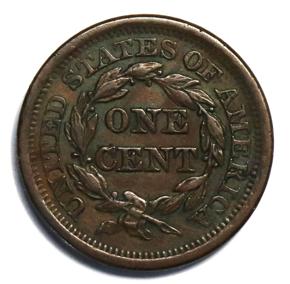 1851 N-17 Braided Hair Large Cent XF to near AU, Die State 'b' (N-17b ...