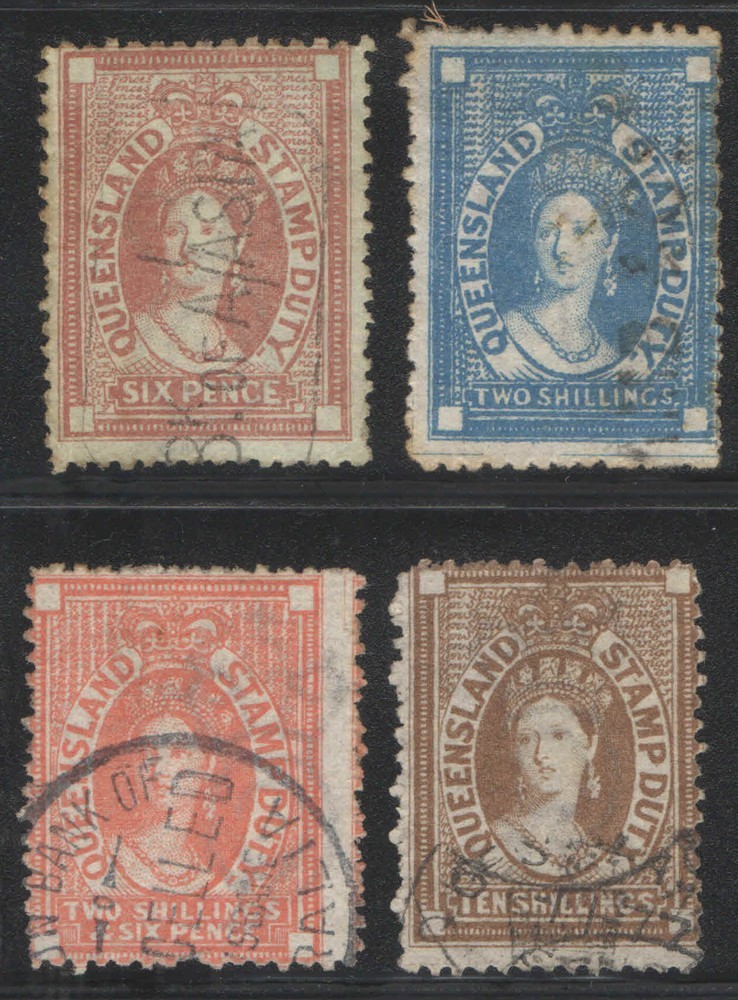 BRITISH QUEENSLAND AUSTRALIA QV SHALON REVENUE DUTY TAX 6P-10/ USED ...