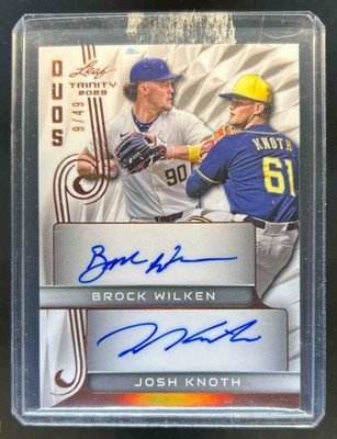 2023 Leaf Trinity Brock Wilken Josh Knoth Dual Auto Bronze #/49 Brewers ...
