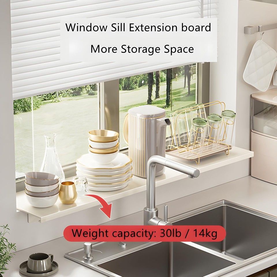23.6inch Window Sill Extender Plate, Carbon Steel Storage Shelf, Window ...