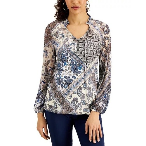 JM Collection | Mixed Print Long Sleeve Top | eBay