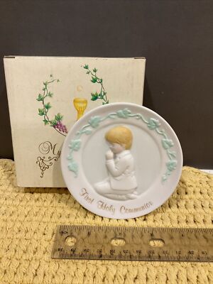 Russ Berrie First Holy Communion Plate Blonde Haired Boy 15314 with ...