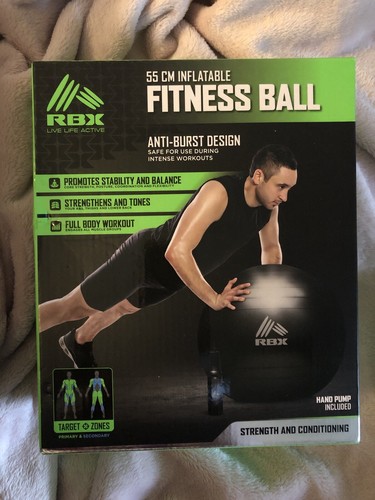NIB RBX 55CM Inflatable Fitness Ball Workout Anti-Burst Intense ...