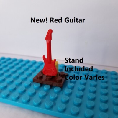LEGO Minifigure Electric Guitar Red Instrument Rock N Roll Music Axe ...
